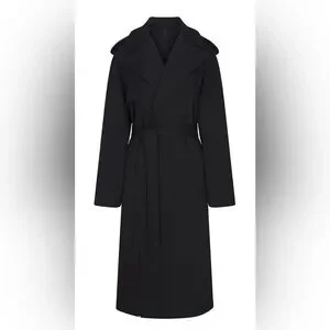 SKIMS | Jackets & Coats | Skims Boyfriend Fleece Black Oversized Trench ...